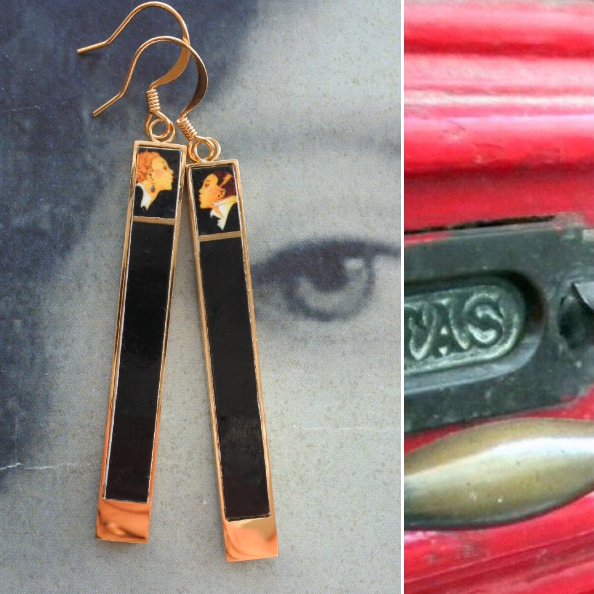 Atrio Earrings Bar Matchstick Portugal THE KISS Cherub 1930 Ramos Pint ...